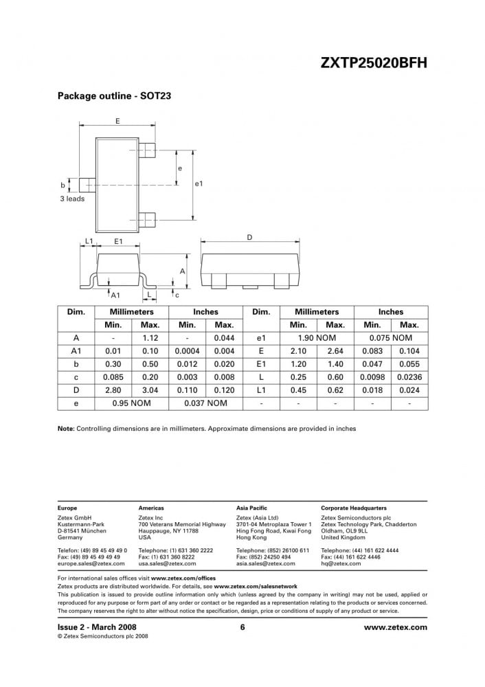 ZXTP25020BFH datasheet page 6