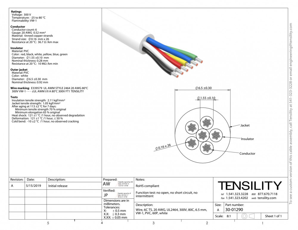 Tensility International 30-01290 product drawing