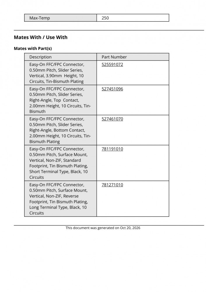 Molex 15266 product specification page 3