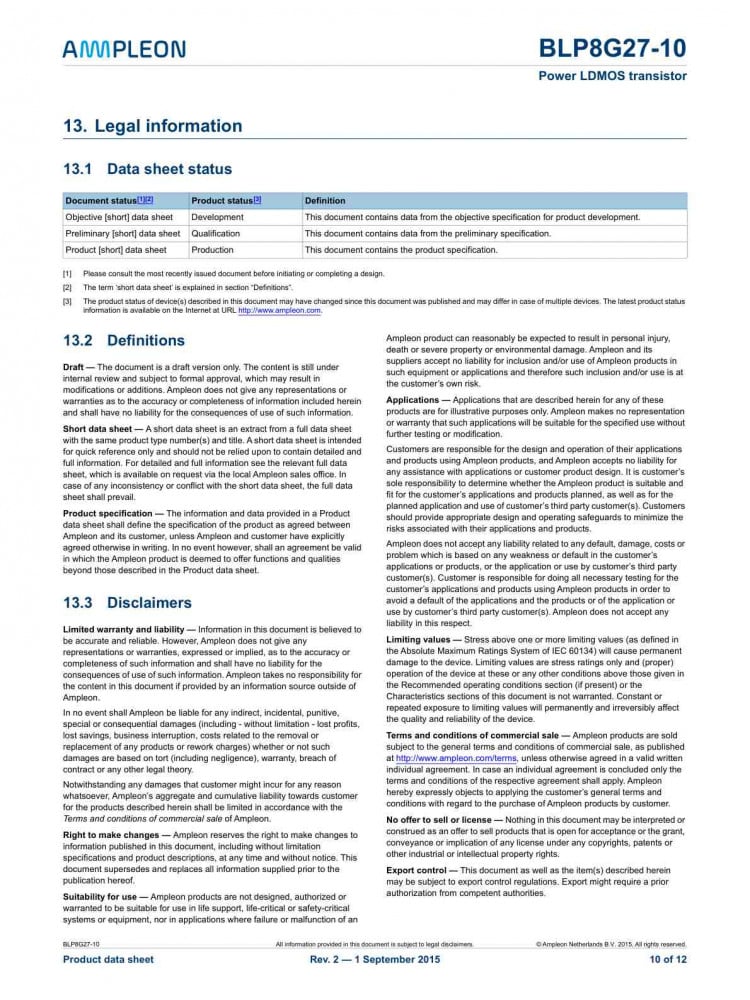 BLP8G27-10Z datasheet page 10