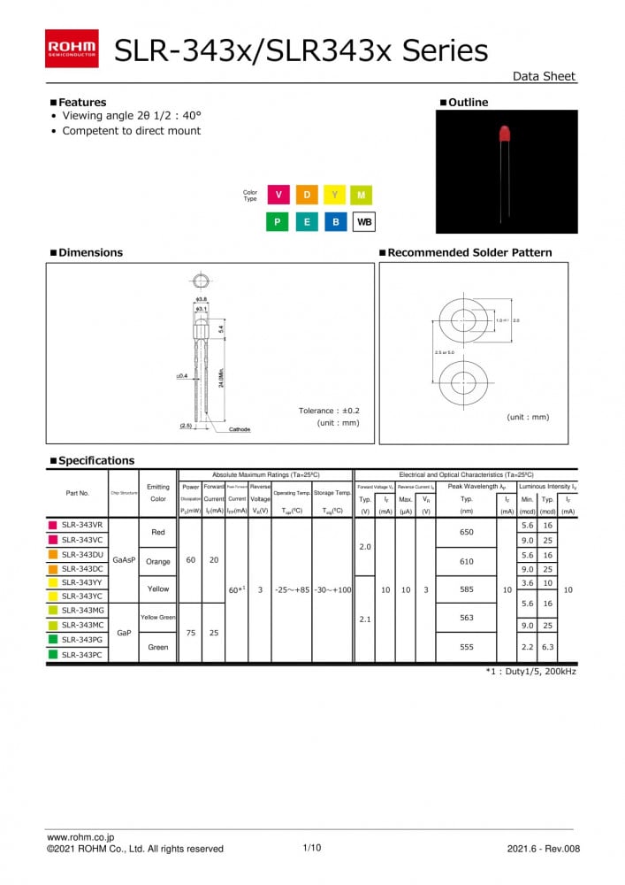 ROHM SLR343 technical document page 1