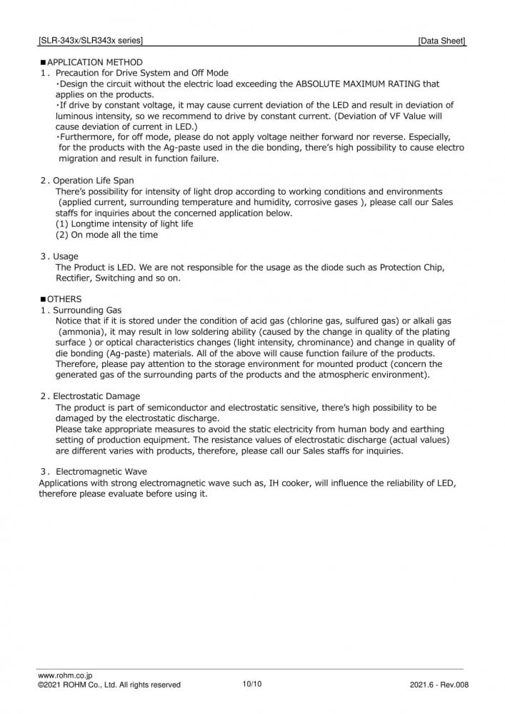 ROHM SLR343 technical document page 10