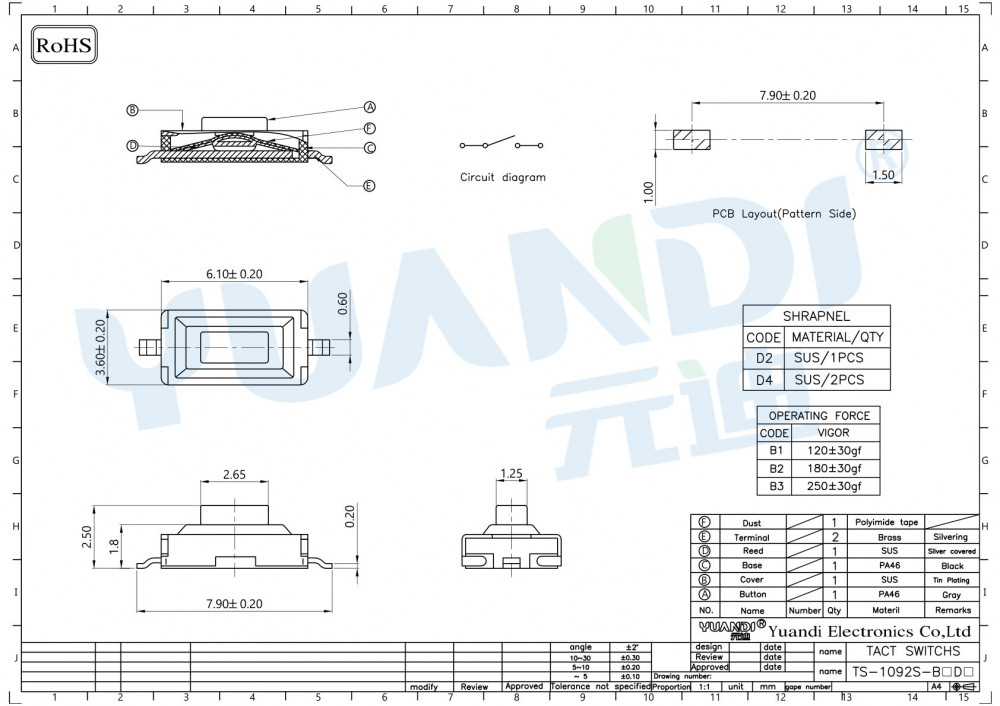 TS-1092S-B3D2-G technical drawing