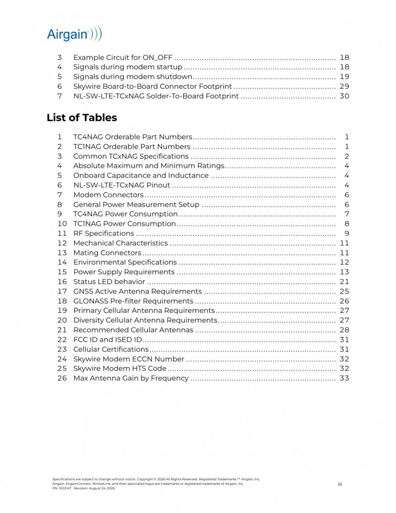 NL-SW-LTE-TC1NAG datasheet page 5