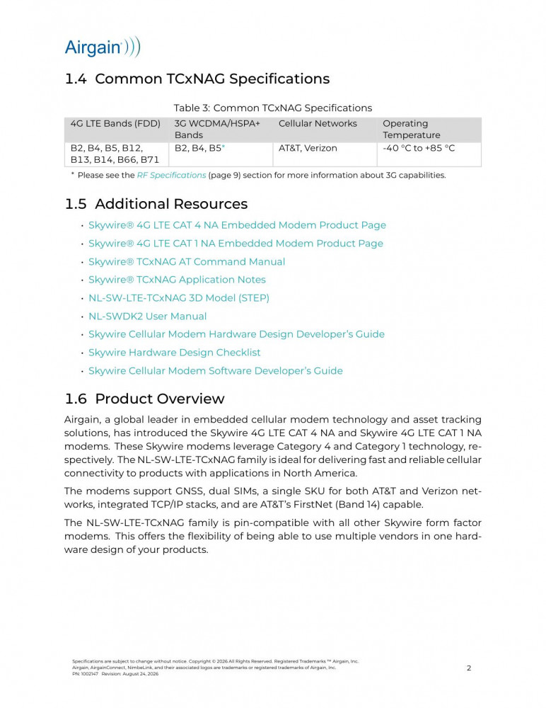 NL-SW-LTE-TC1NAG datasheet page 7