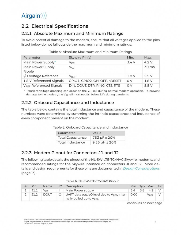NL-SW-LTE-TC1NAG datasheet page 9