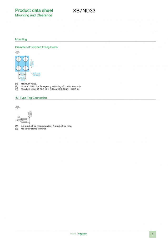 XB7ND33 technical document page 5