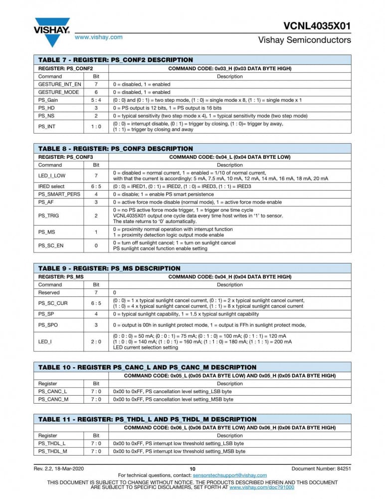 VCNL40352X01-GS18 datasheet page 10