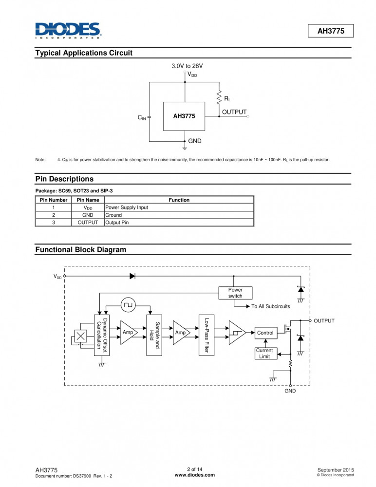AH3775 datasheet page 2
