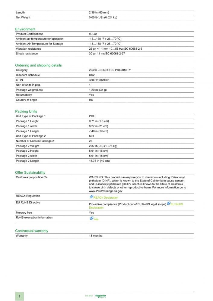 XS912R1PAM12 technical documentation page 2