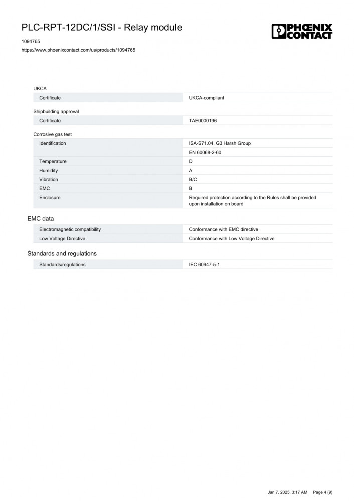 Phoenix Contact 1094765 technical document page 4