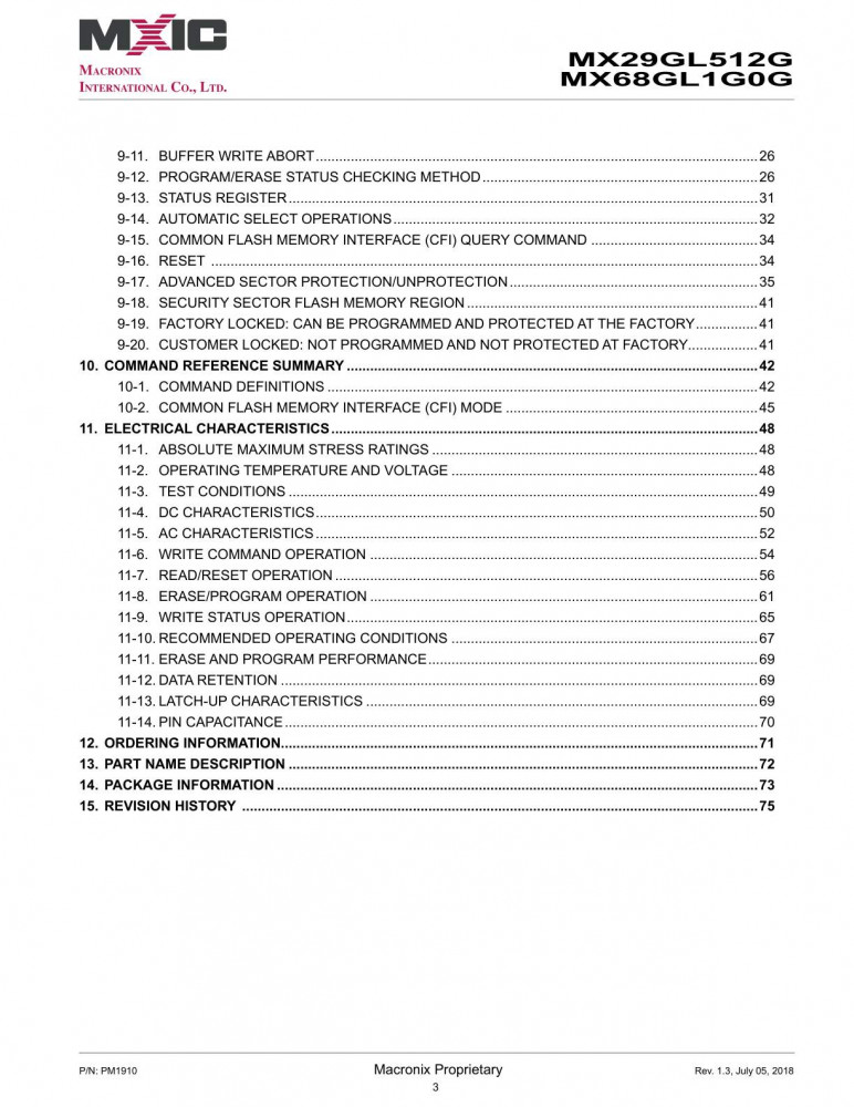 MXIC datasheet page 3