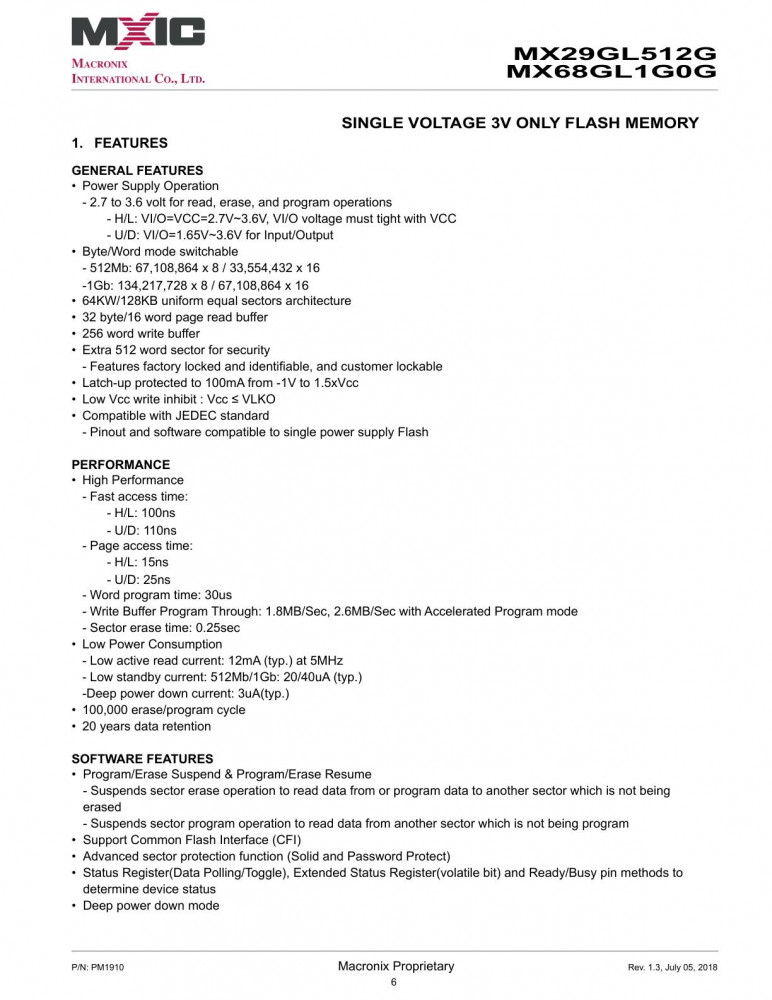 MXIC datasheet page 6