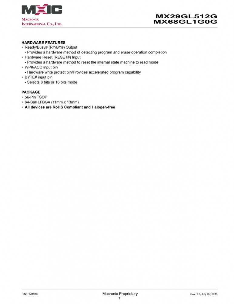 MXIC datasheet page 7