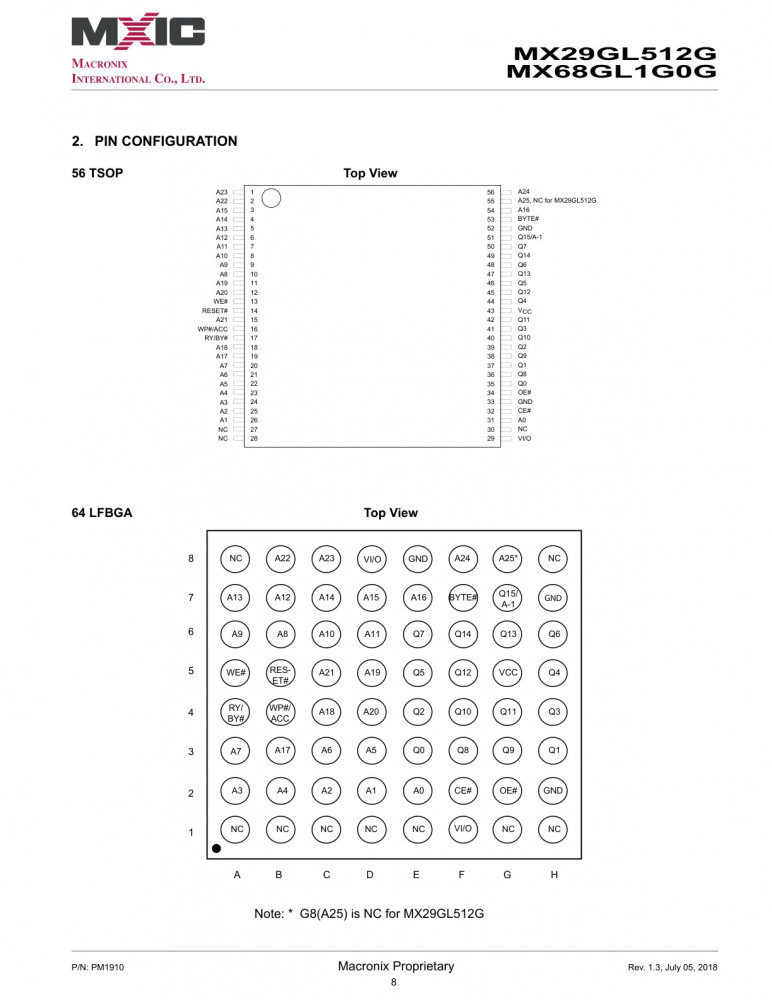 MXIC datasheet page 8