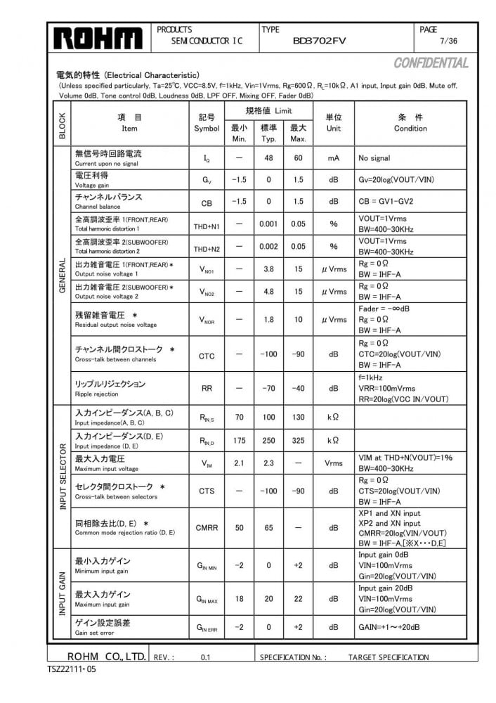 BD3702FV-E2 specification page 7