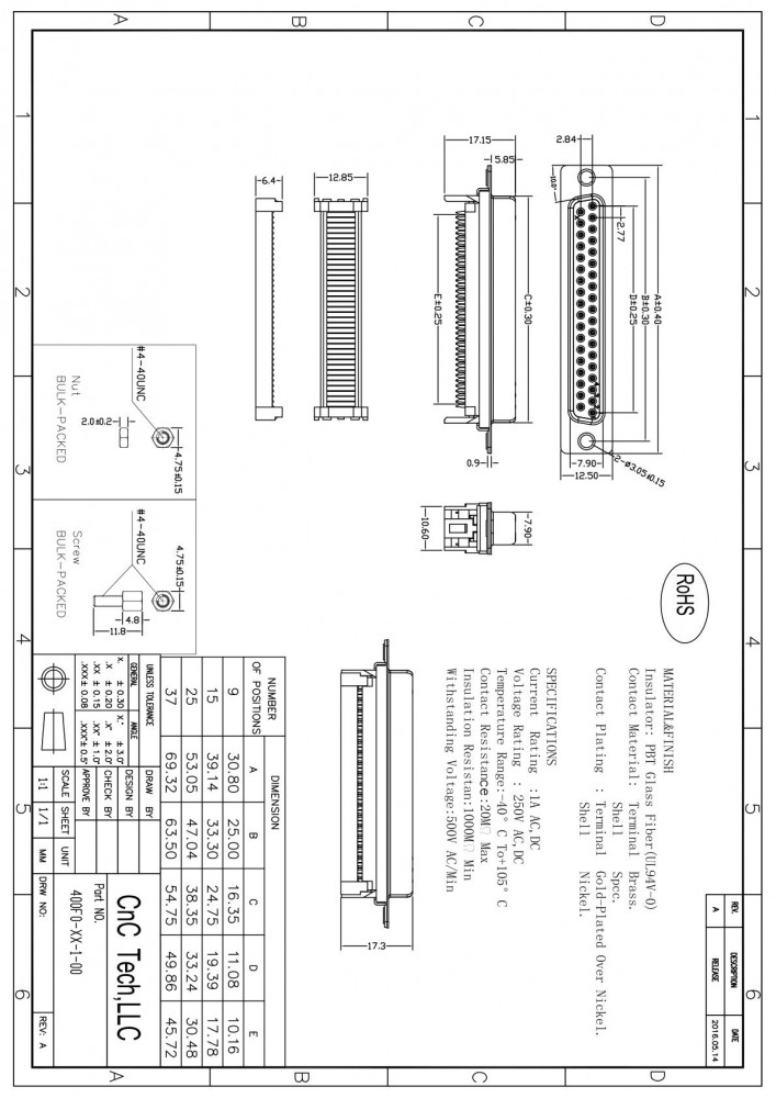 CNC Tech 400F0-09-1-00 technical drawing