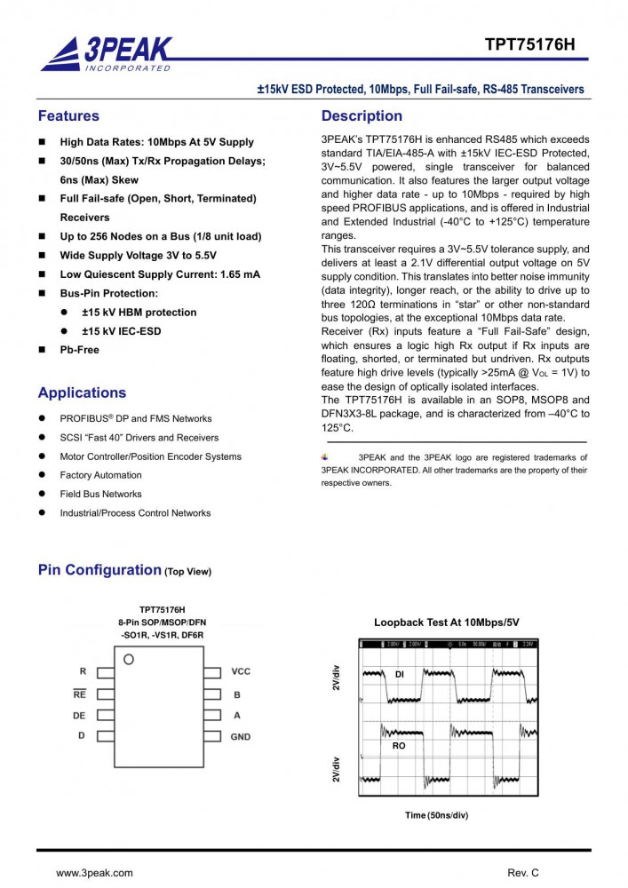 TPT75176H-VS1R datasheet page 1