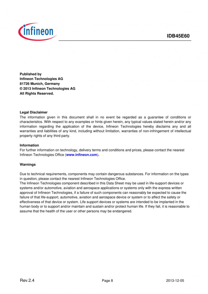 IDB45E60 datasheet page 8