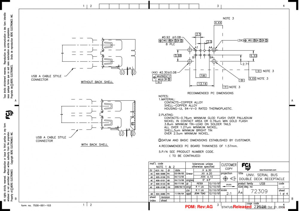 72309-3045RPLF technical drawing page 1