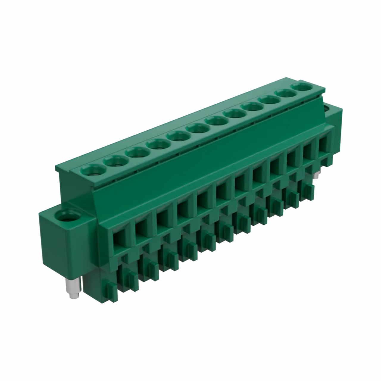 3.81mm Pitch Eurostyle Vertical Plug, with Retention Screws, Front Wire Entry, Green Housing, Gold (Au) Plated, 12 Circuits for sale