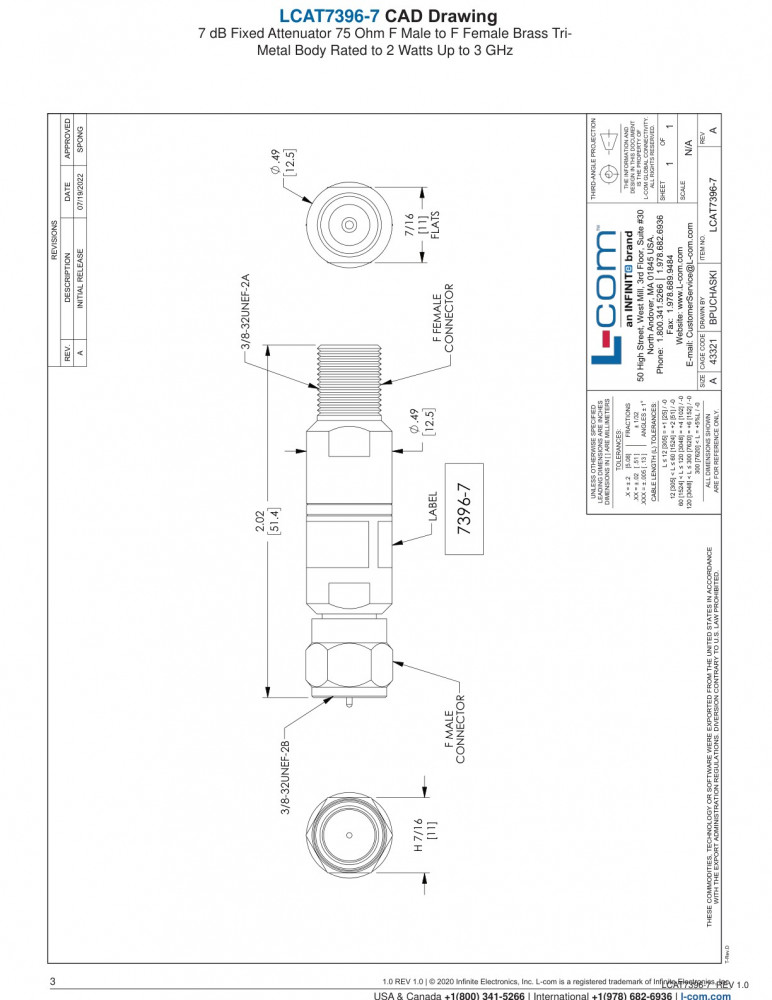 LCAT7396-7 CAD drawing page