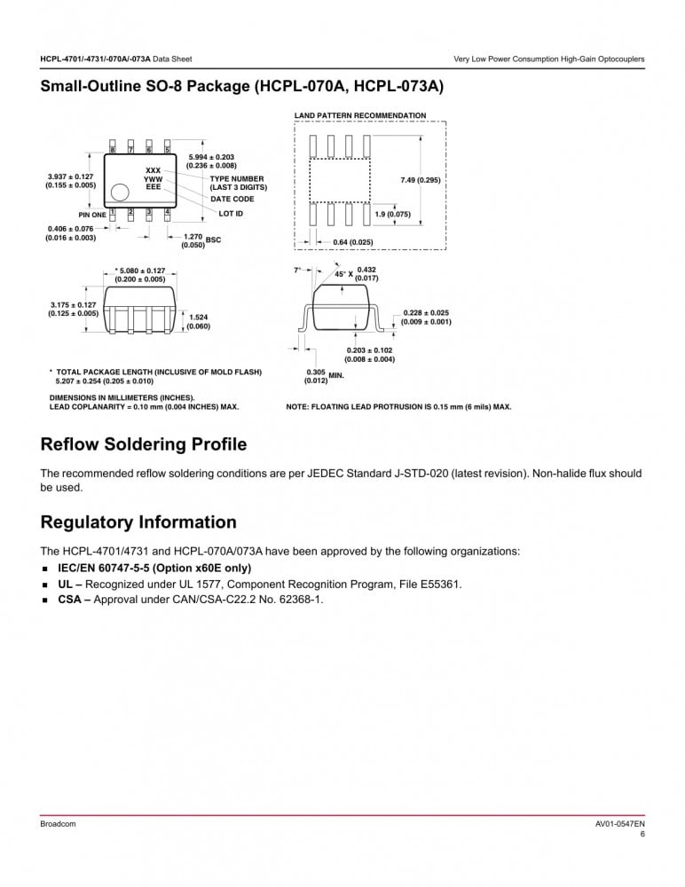 HCPL-4701 document page 6