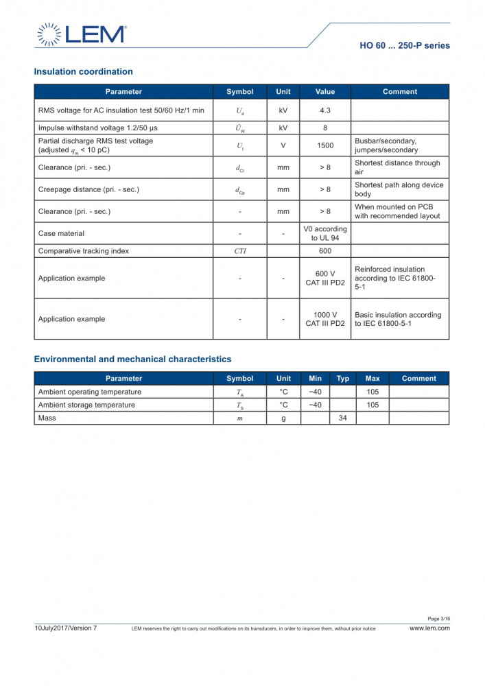 HO 240-P datasheet page 3
