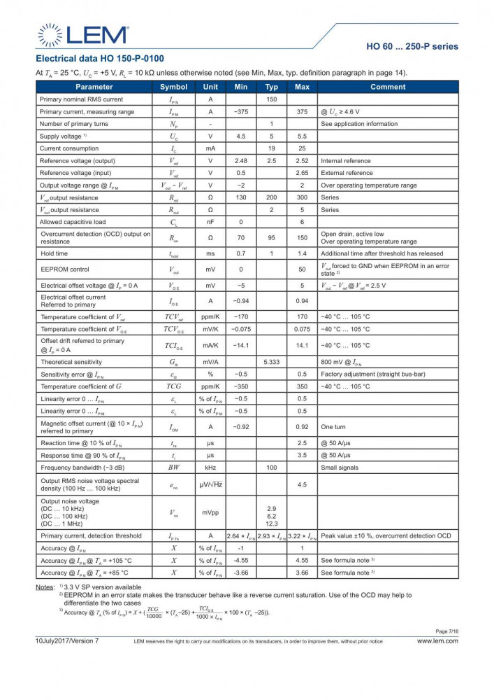 HO 240-P datasheet page 7