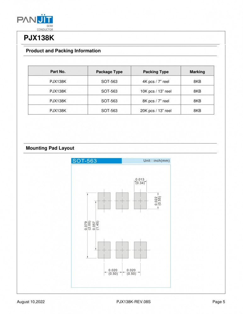 PJX138K datasheet page 5