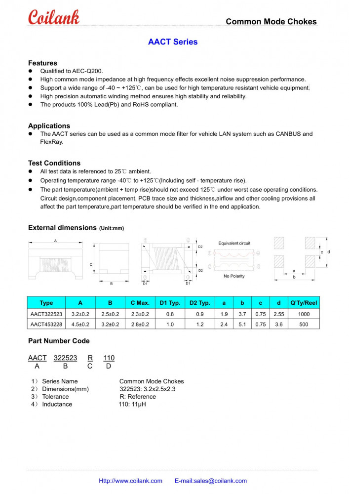 AACT series datasheet page 1