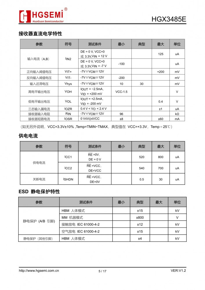 HGX3485E datasheet page 5