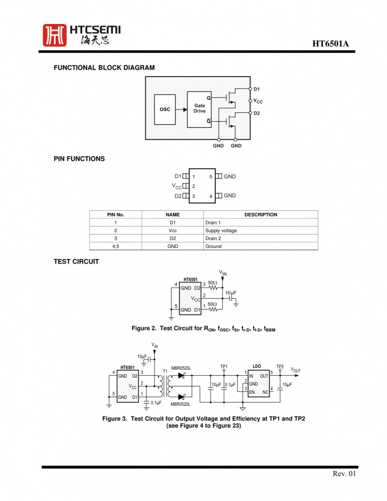 HT6501ARTZ datasheet page 2