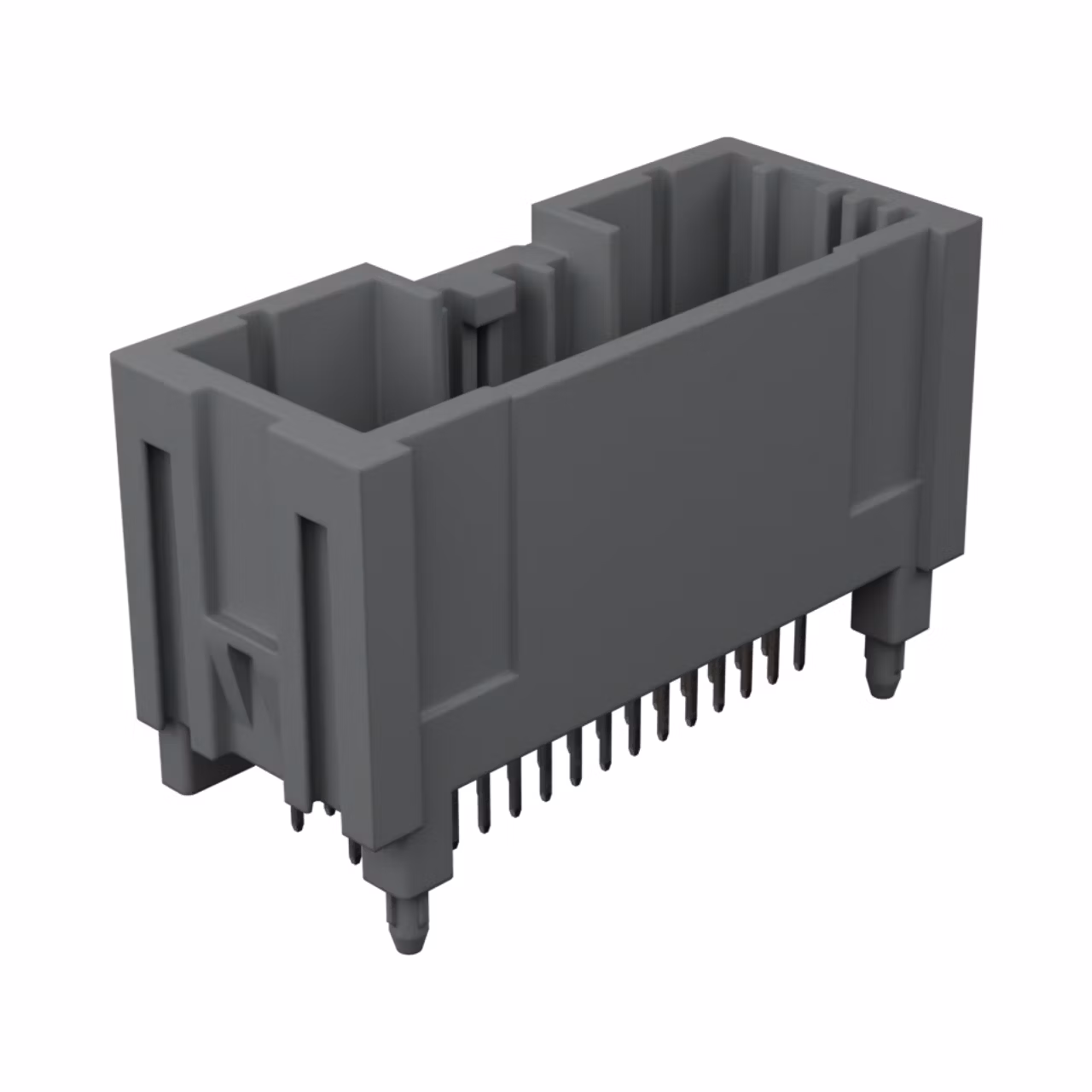 Mini50 Unsealed Vertical Hybrid Header, UL 94 HB, 3 Rows, 38 Circuits, Polarization Option B, Gray, Tray for sale