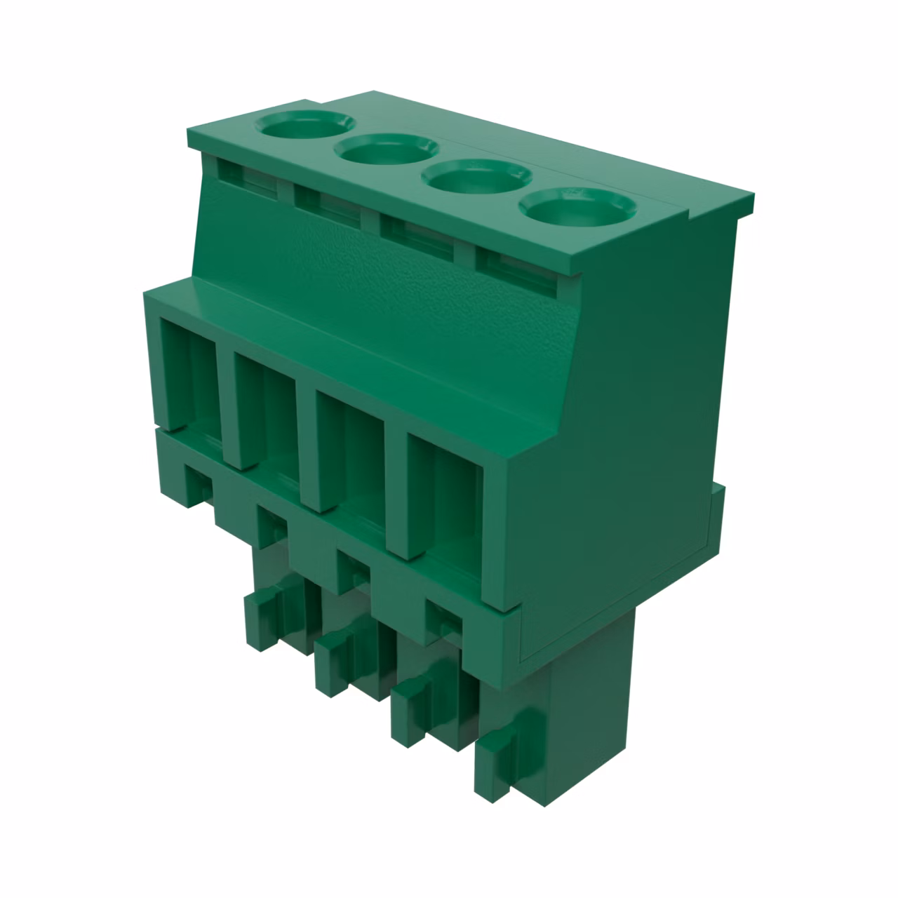 3.81mm Pitch Eurostyle Vertical Plug, with Standard Imprinting, Front Wire Entry, Green Housing, 4 Circuits for sale