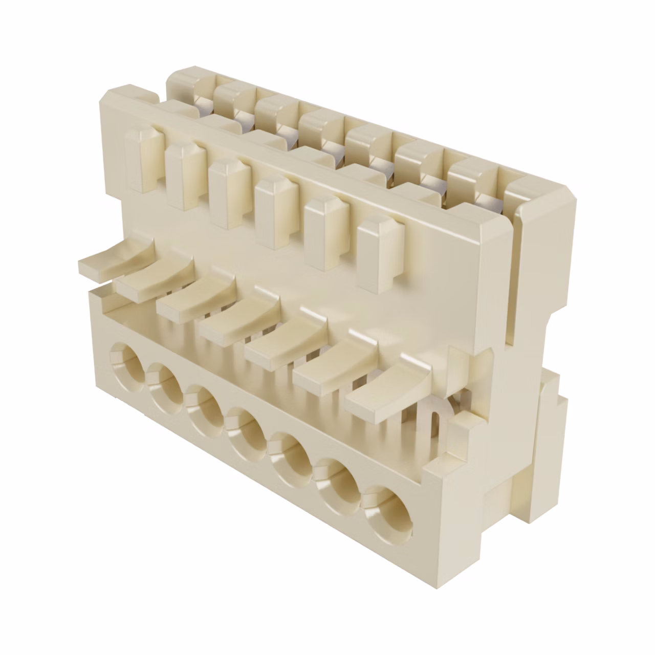 Appli-Mate RAST 2.5 Connector, 2.50mm Pitch, Female, 7 Circuits, Positions A and H Removed, Locking Pips, 1 Slotted and 1 Open Endwall, Tin Plating for sale
