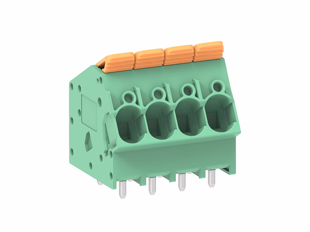 7.50mm Pitch Lever Activated Fixed Mount PCB Terminal Block, 35° Wire Entry, Bussed Terminals, 4 Circuits for sale