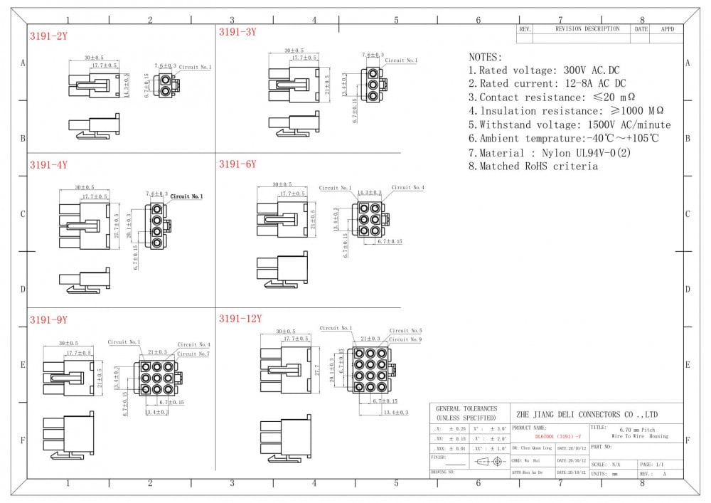 DLL 3191-T technical drawing page 1
