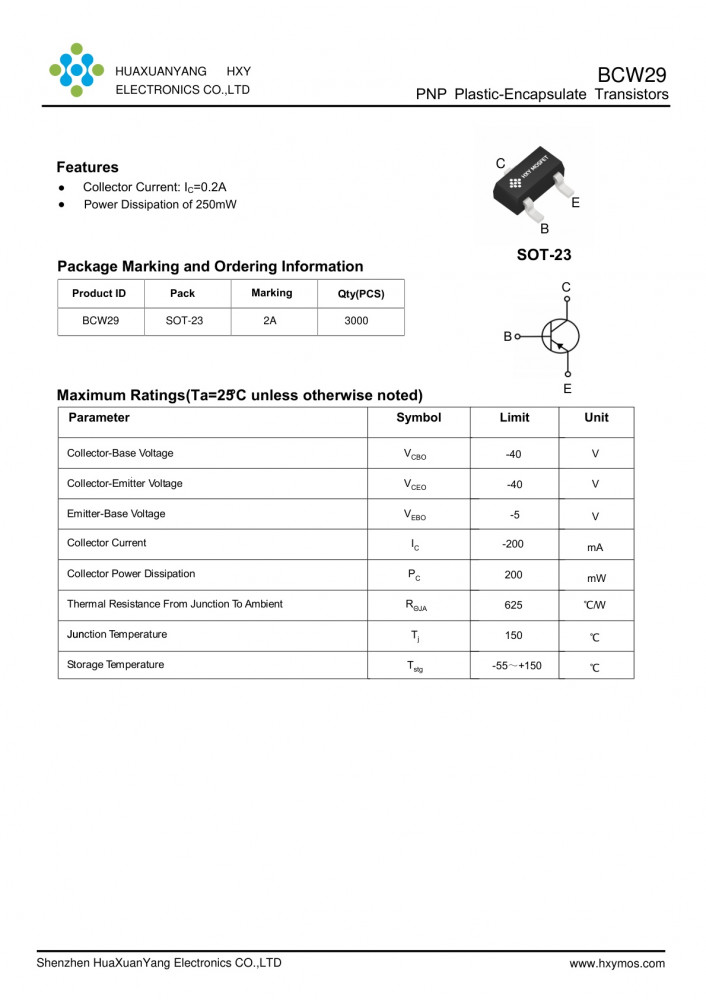 BCW29-HXY datasheet page 1