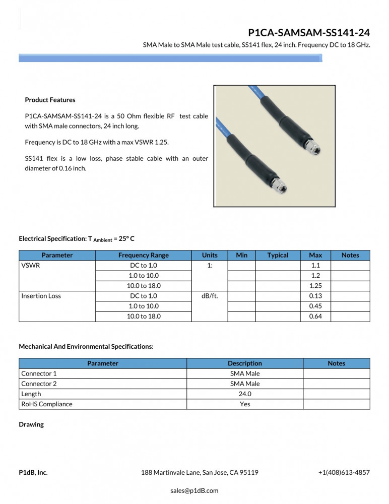 P1CA-SAMSAM-SS141-24 product documentation page 1