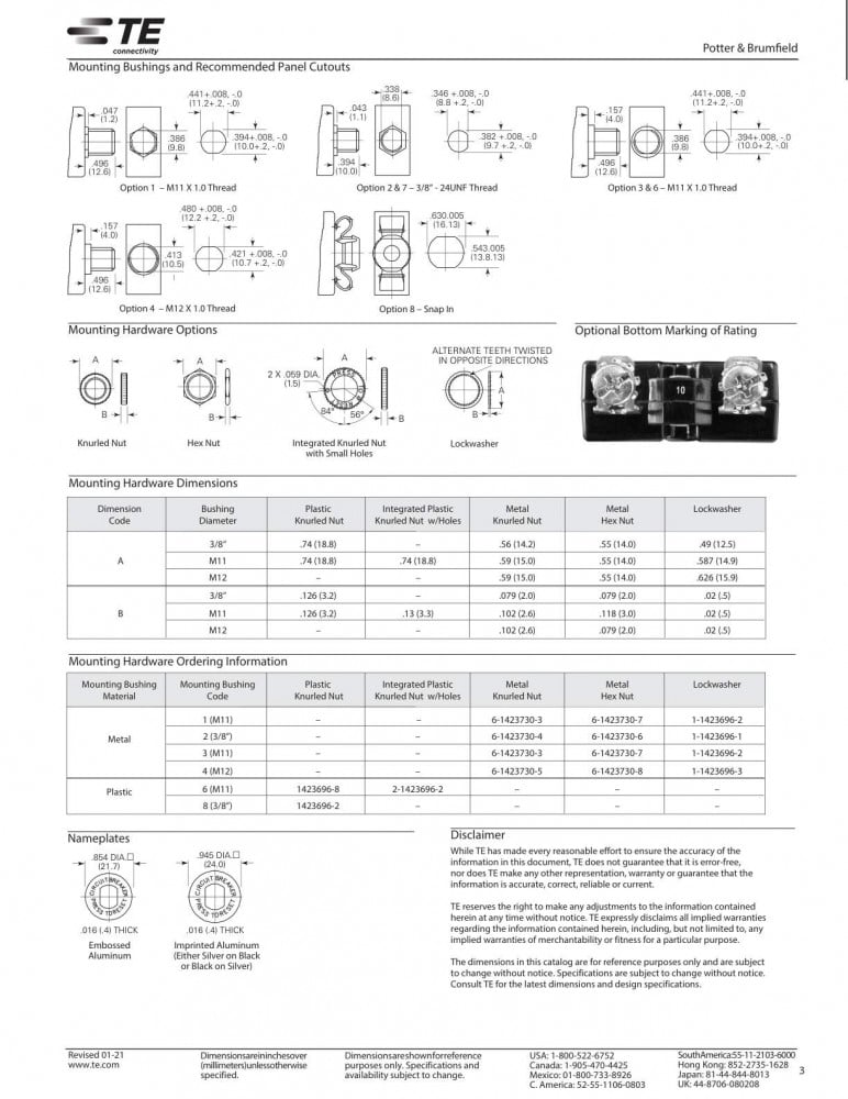 TE Connectivity W54 circuit breaker datasheet page 3