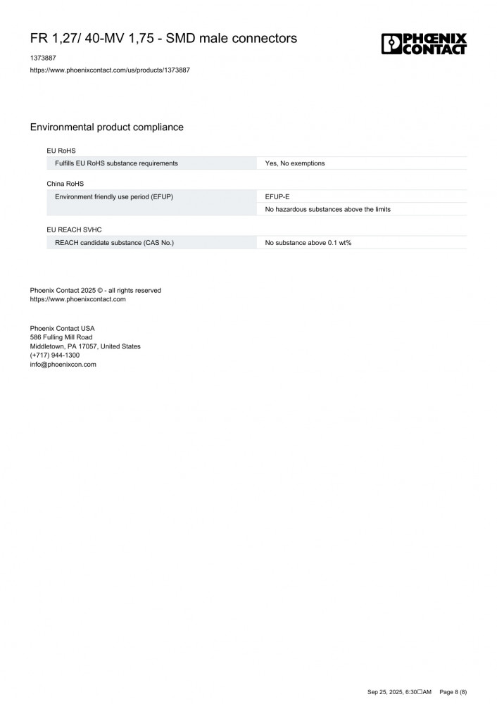 Phoenix Contact 1373887 technical document page 8