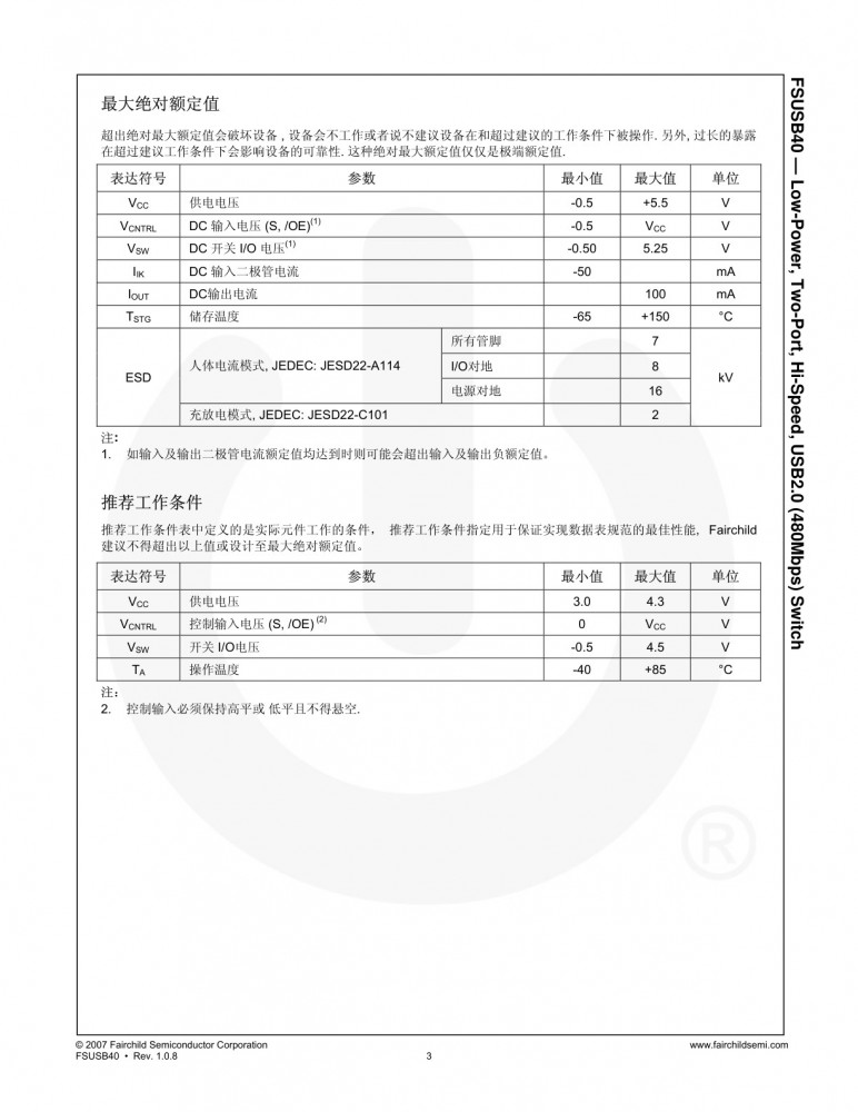 FSUSB40 datasheet page 4