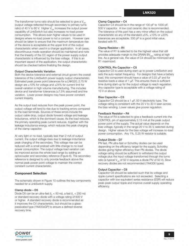 LNK520 technical document page 9