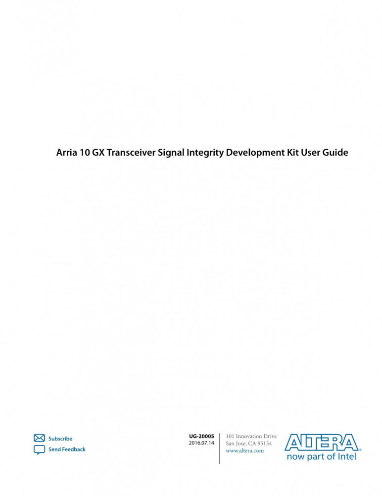 Arria 10 GX development kit user guide page 1
