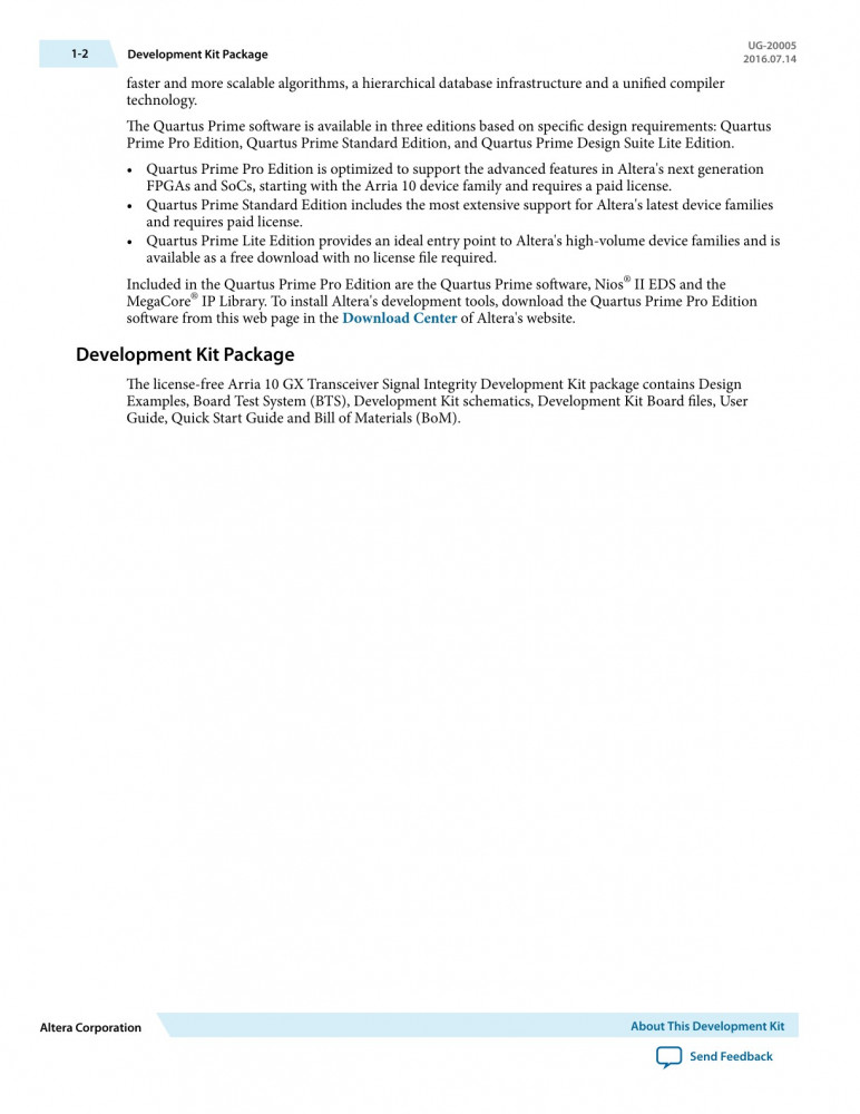 Arria 10 GX development kit user guide page 5