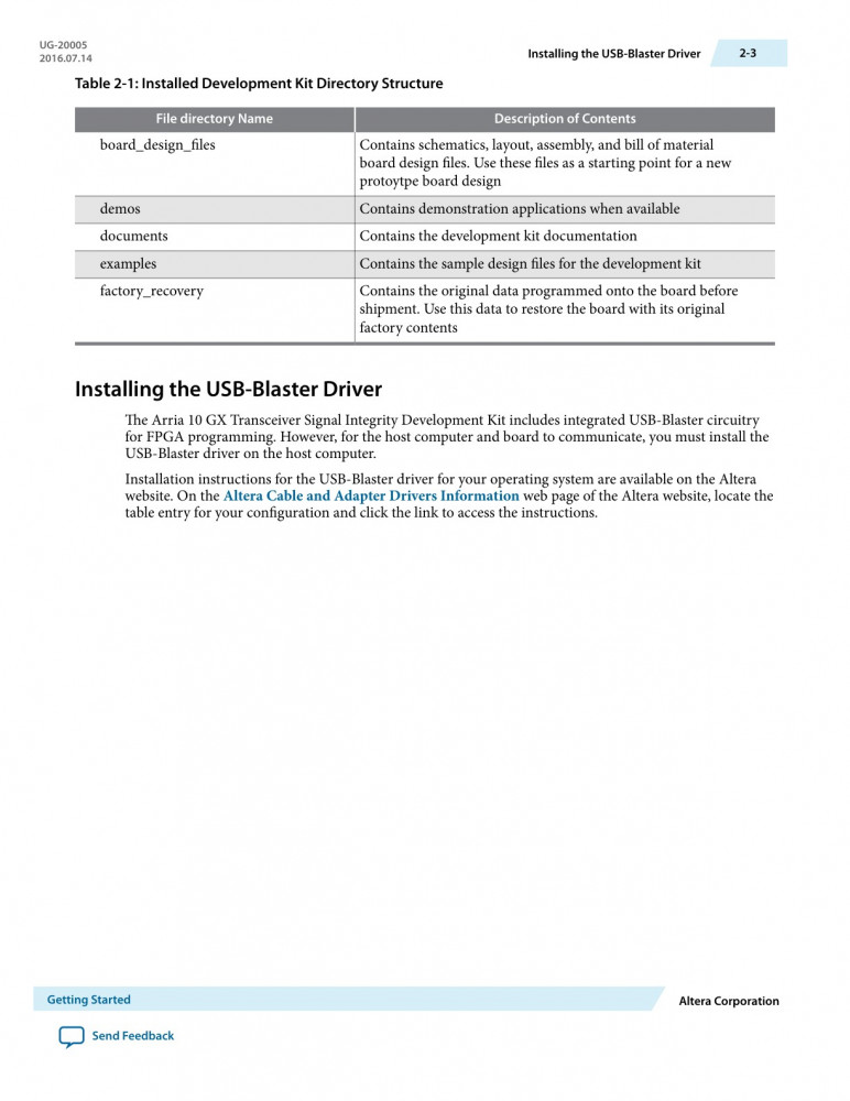 Arria 10 GX development kit user guide page 8