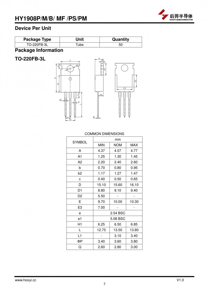 HY1908B datasheet page 7