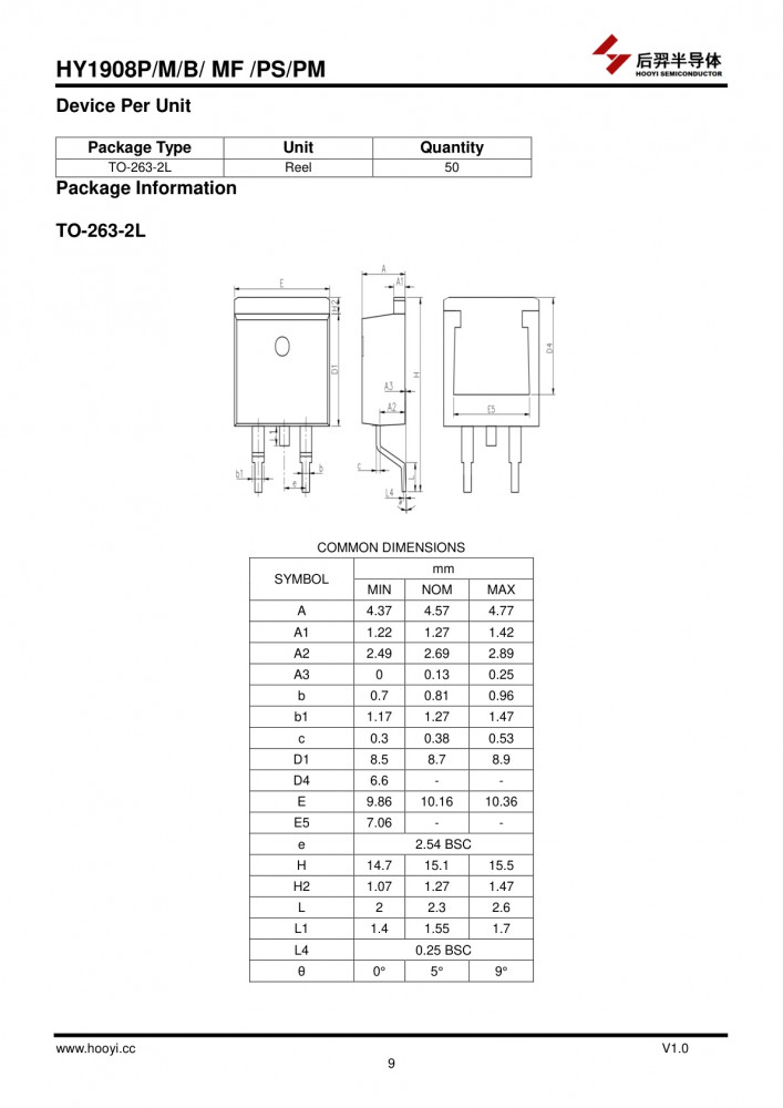 HY1908B datasheet page 9