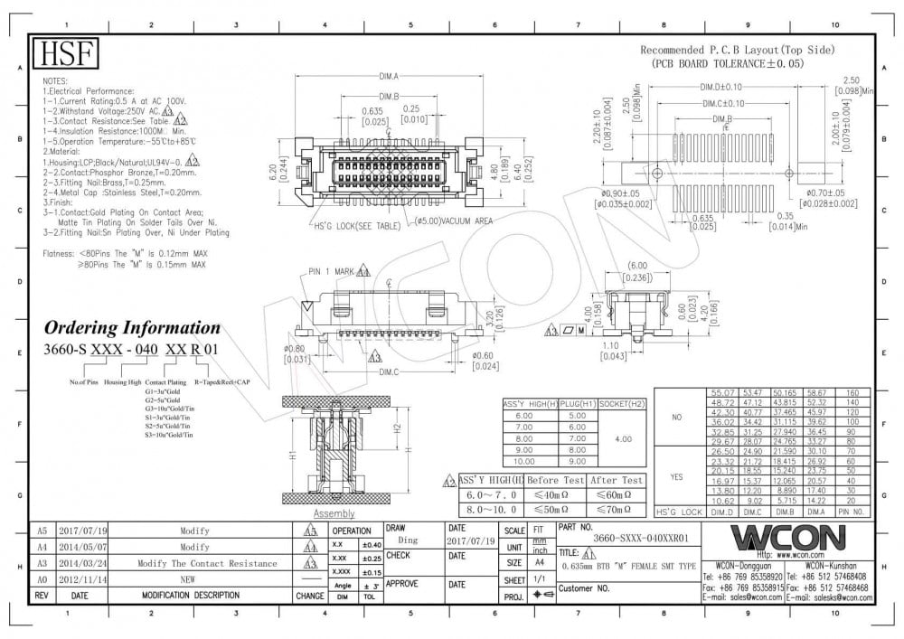 Wcon 3660-S020-040S1R01 technical drawing preview